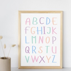 Pastel Alphabet (abcs) Print for Nursery, Playroom, Classroom - Etsy