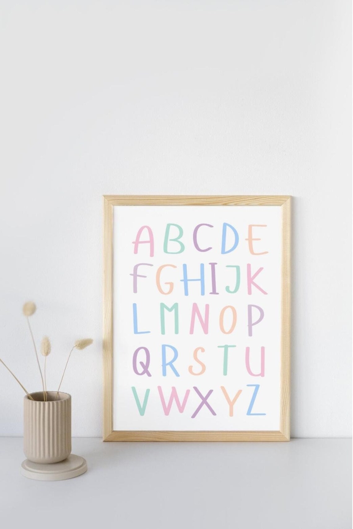 Pastel Alphabet (abcs) Print for Nursery, Playroom, Classroom - Etsy