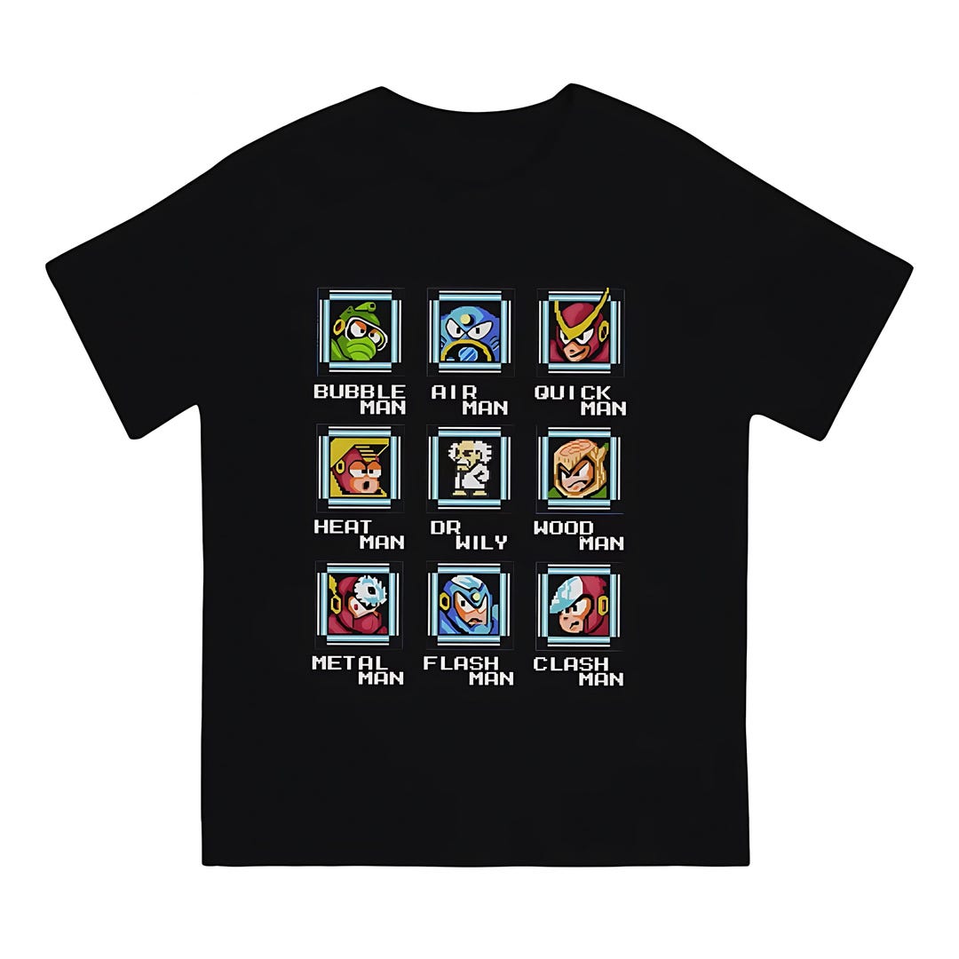 Men Women's NES Retro Video Game Mega Man Bosses T Shirt Accessories ...