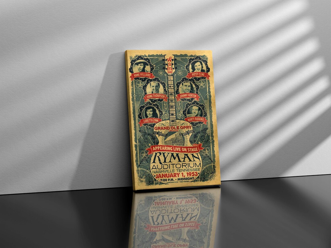 Vintage Ryman Auditorium Poster Canvas Art, Grand Ole Opry 1953 Wall ...