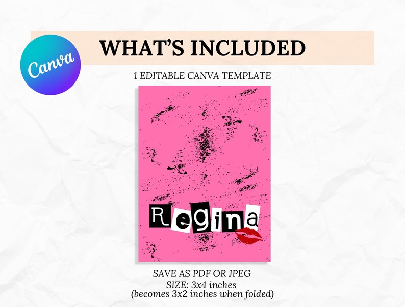 Burn Book Customizable Friends Galentines Table Name Editable Canva ...