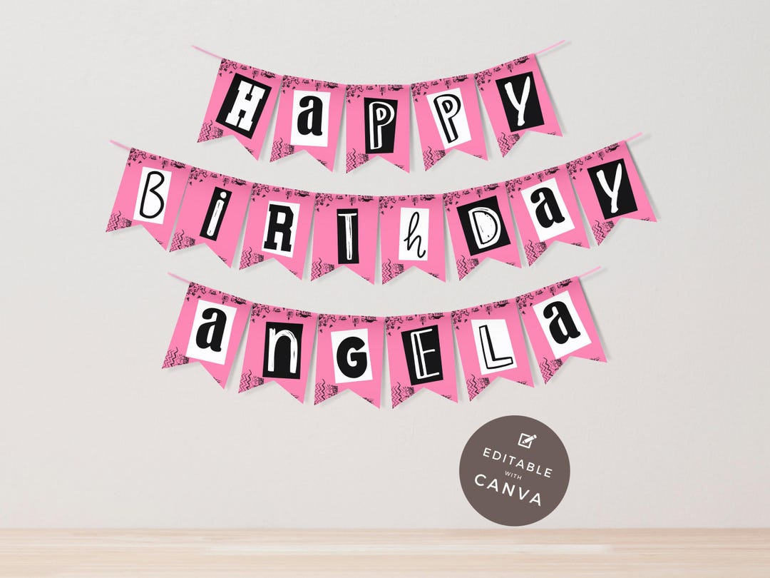 Mean Girls Birthday Party Bunting Banner Burn Book Letters Themed Cover ...