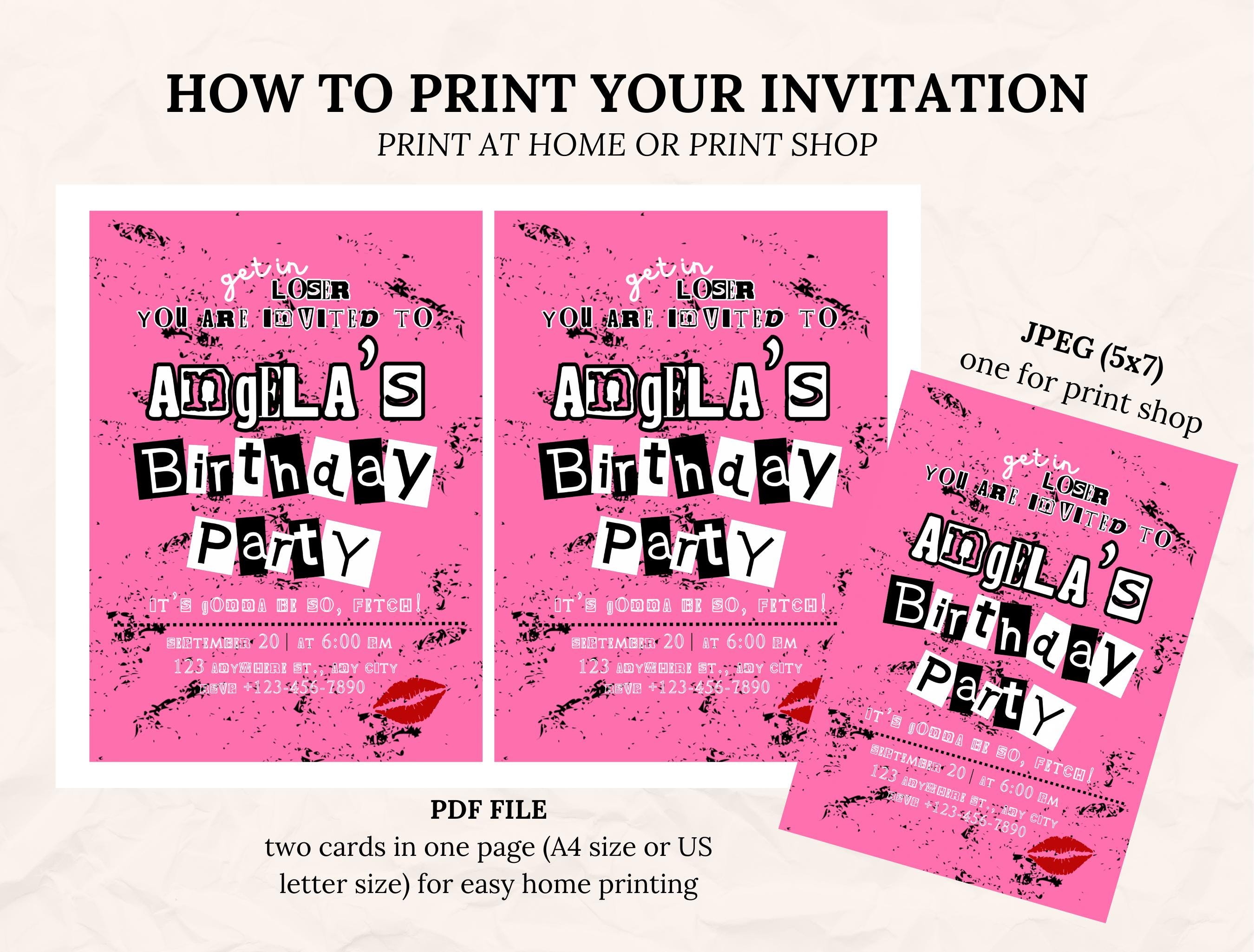 Burn Book Invite 2000s Birthday Invitation Girls Night Out Editable ...