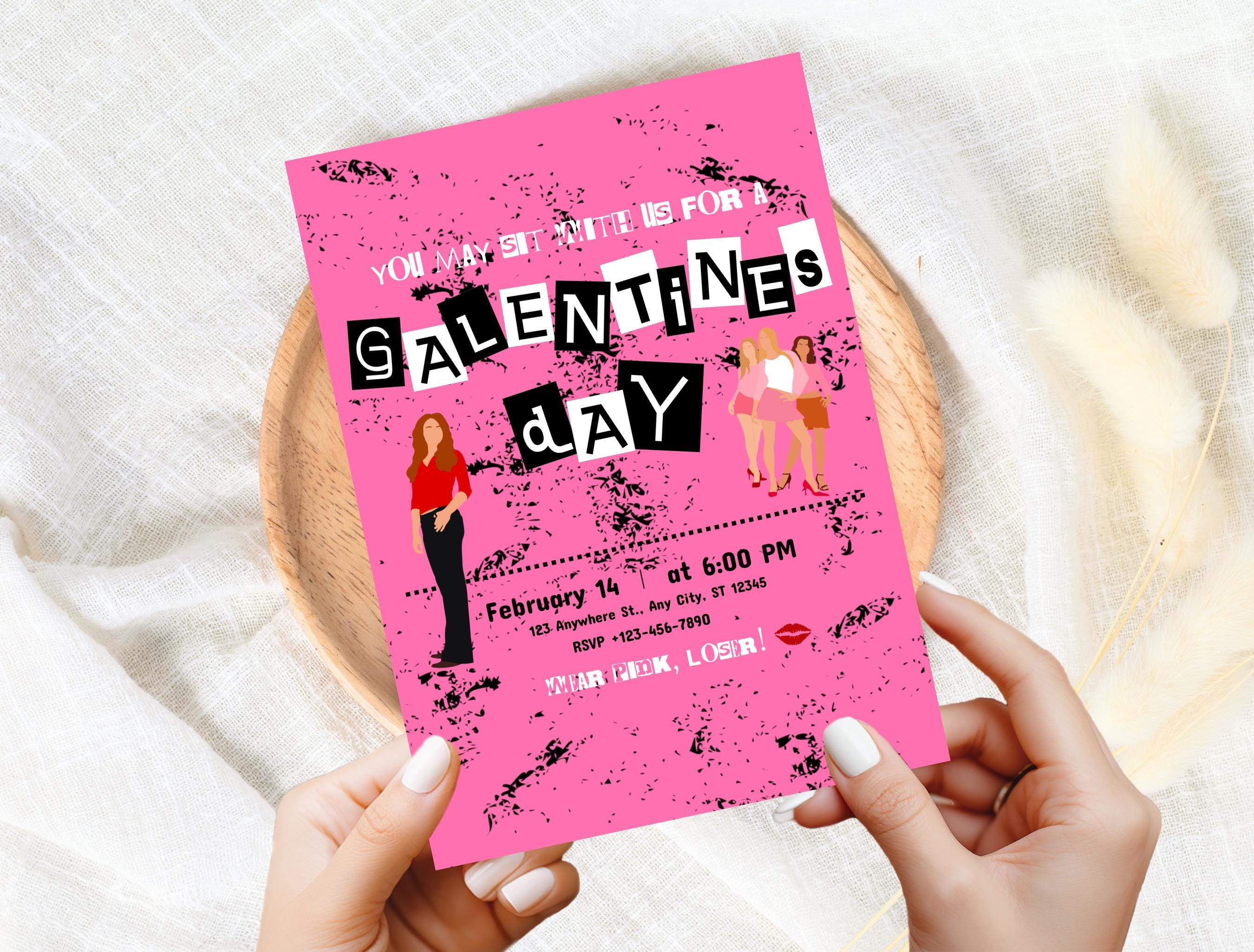 Editable E-invitations Burn Book Galentine's Day Invite Canva Template ...