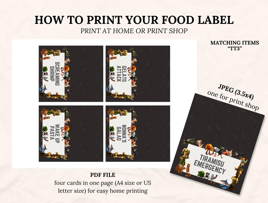 Funny Meme Food Label Sign Editable Canva Template Viral Italian ...