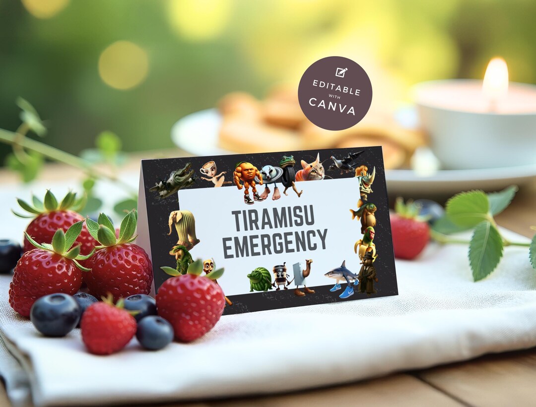 Funny Meme Food Label Sign Editable Canva Template Viral Italian ...