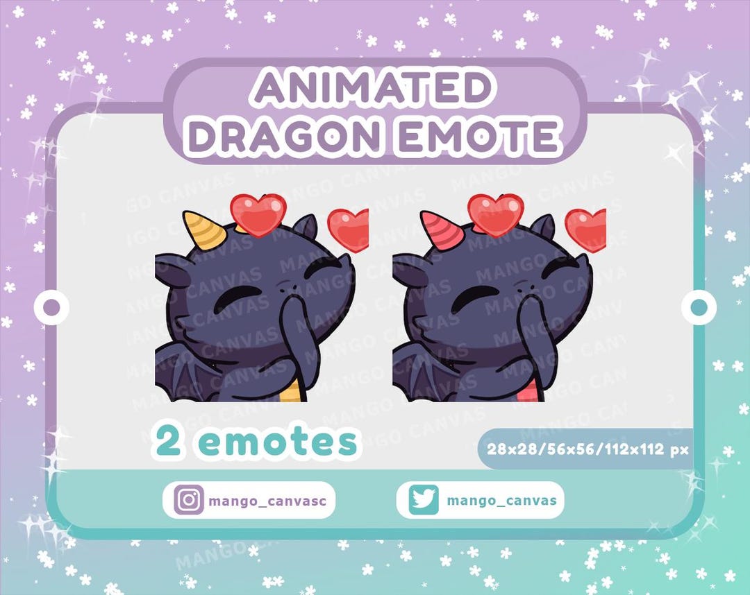 Animated Black Dragon Emote / Kiss Emote - Etsy