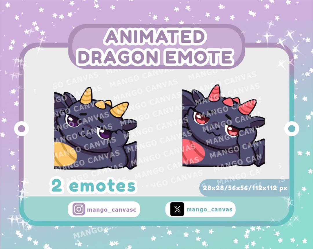 Animated Black Dragon Emote / Smirk Emote - Etsy Australia