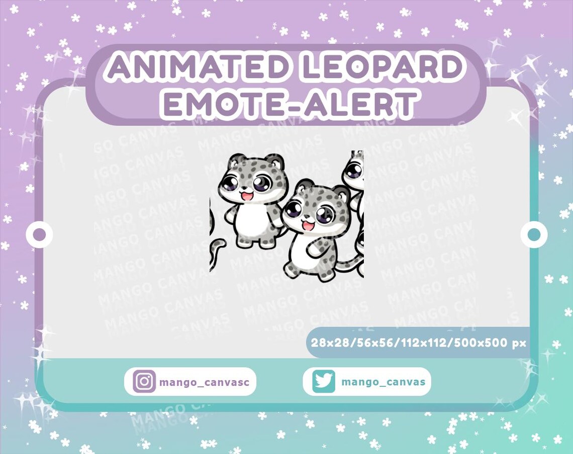 Animated Snow Leopard Emote-alert / Raid Emote-alert - Etsy