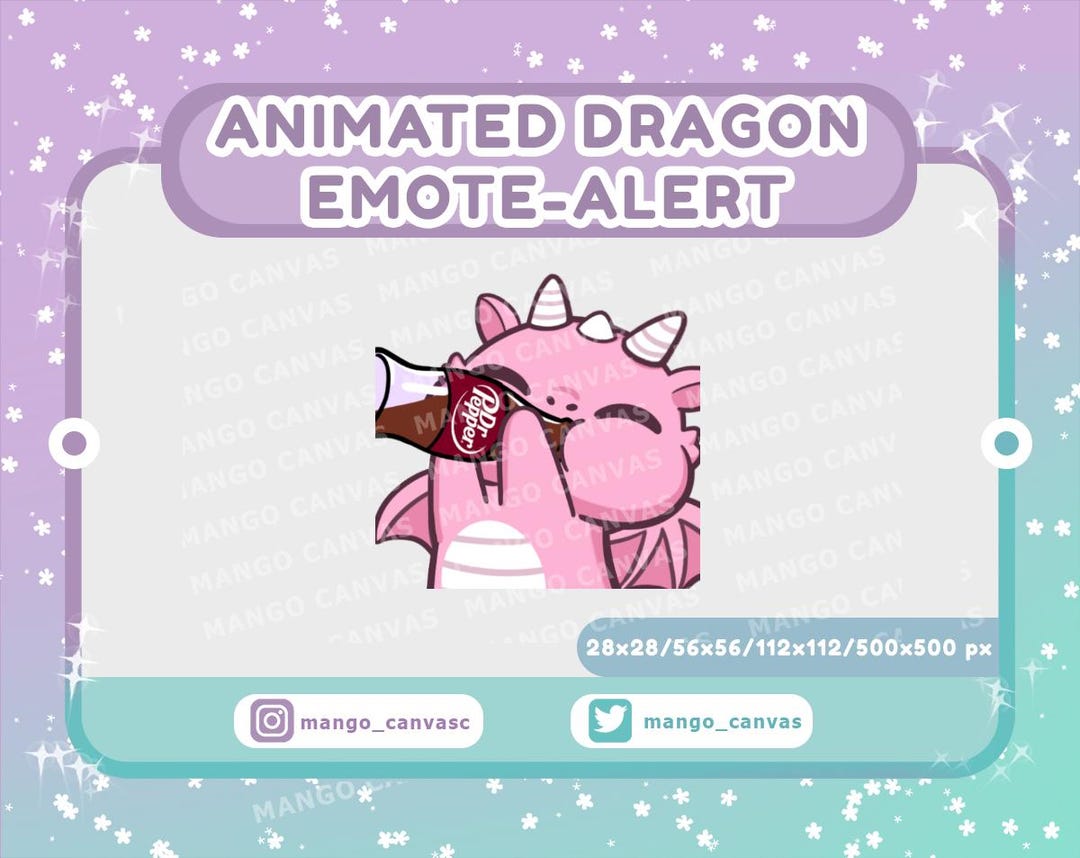 Animated Pink Dragon Emote-alert / Drink Emote-alert - Etsy