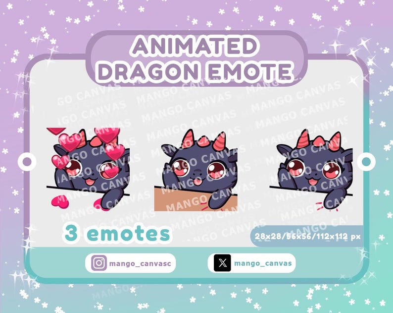 Animated Black Dragon Emote/ Tap Emote - Etsy Australia