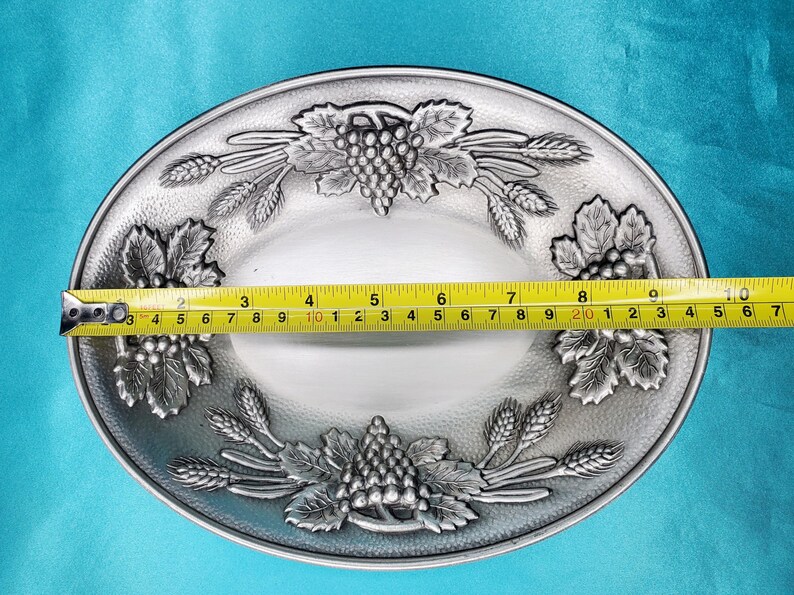 Vintage Pewter Dinnerware Set Grape Motif – Pewter Plates & Serving ...