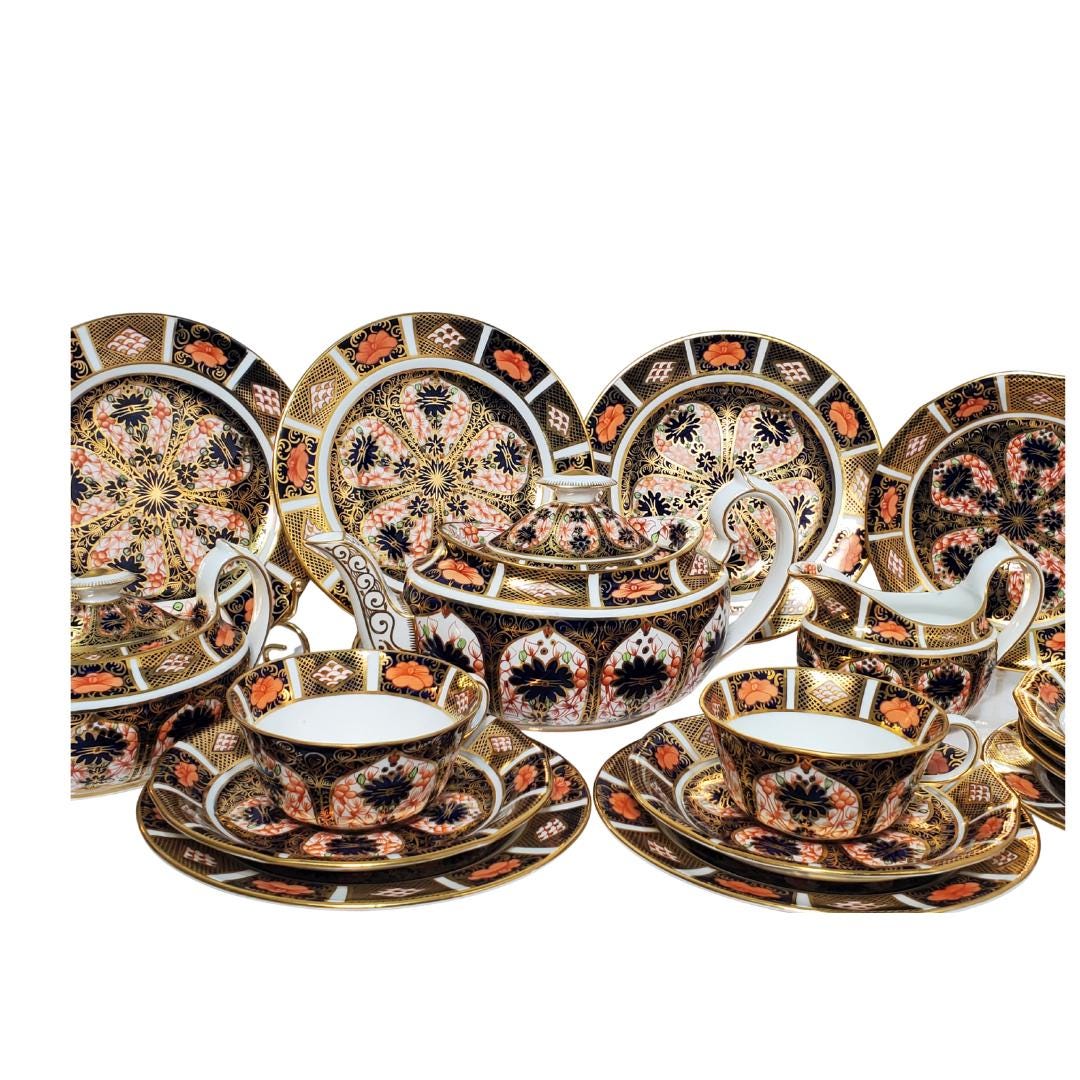 Antique Royal Crown Derby Tea Set: 1128 Old Imari 1920 - Etsy