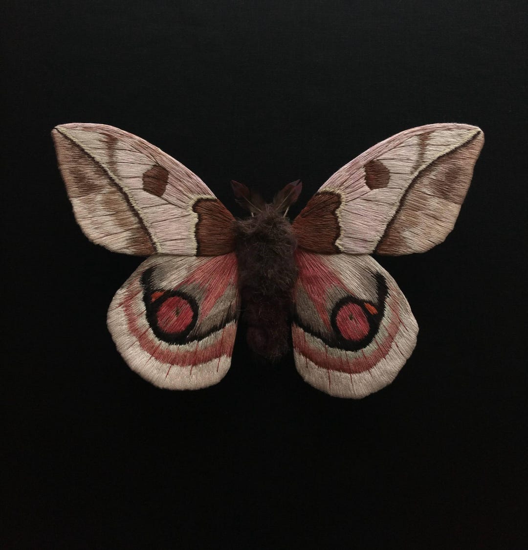 Extra Large Fiber Sculpture Automeris Frankae Moth - Etsy