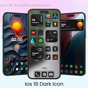 Ios 18 Dark Icons Pack – 2470 Aesthetic Icons + 25 Exclusive Wallpapers ...