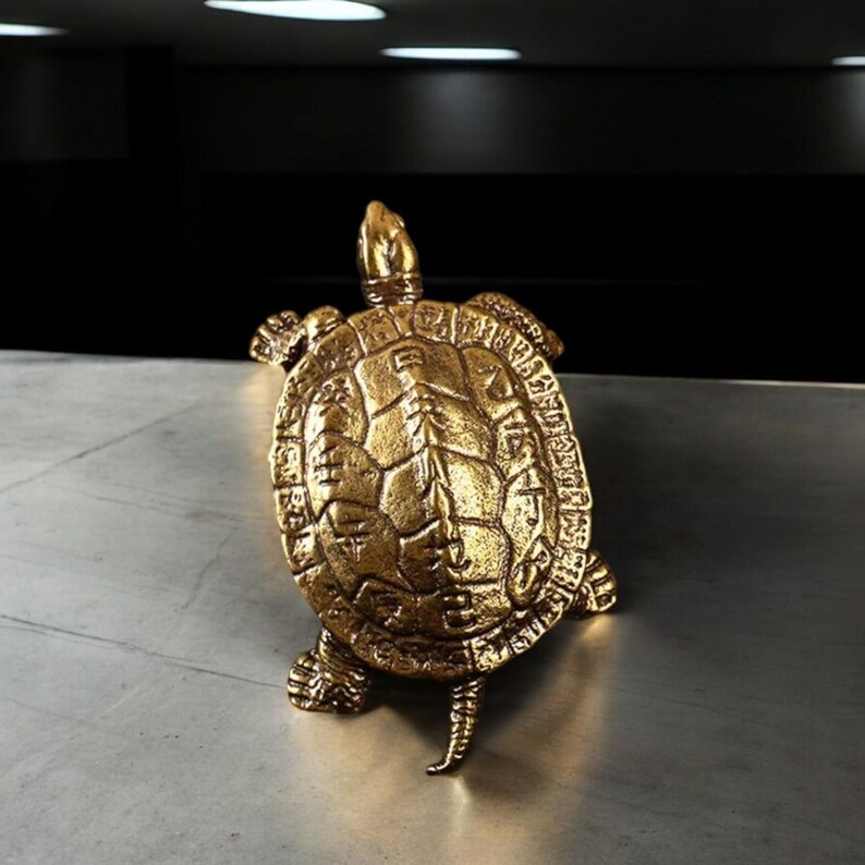 Solid Brass Turtle Sculpture | Unique Home Decor | Turtle Carving ...