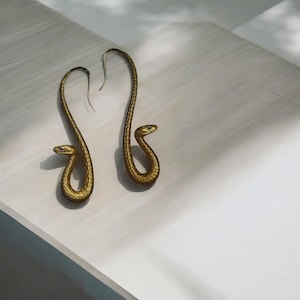 Ancient Egyptian Snake Earrings | Gold Dangling Jewelry | Mysterious ...