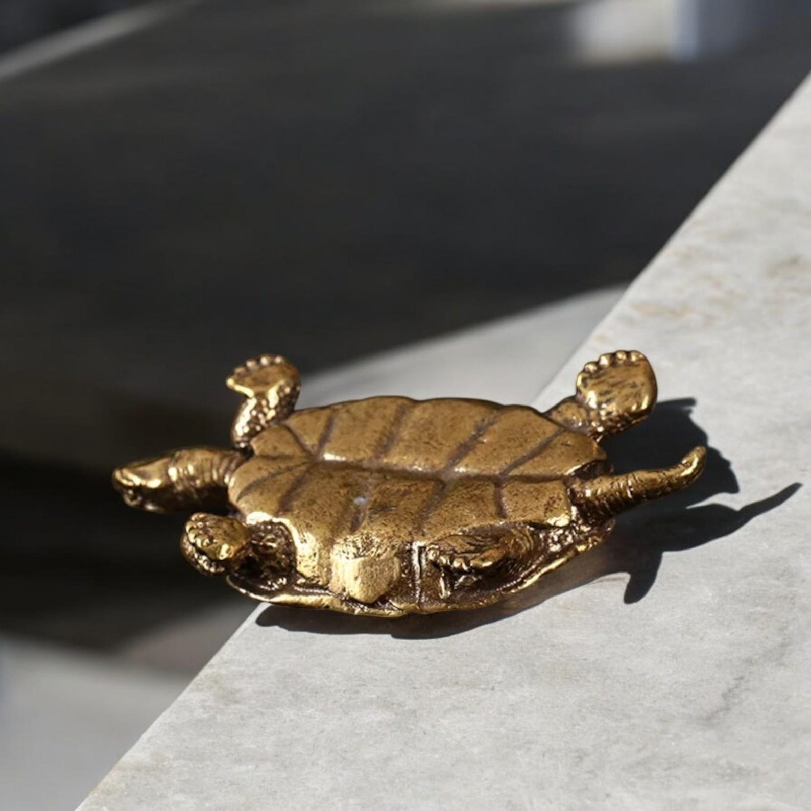 Solid Brass Turtle Sculpture | Unique Home Decor | Turtle Carving ...
