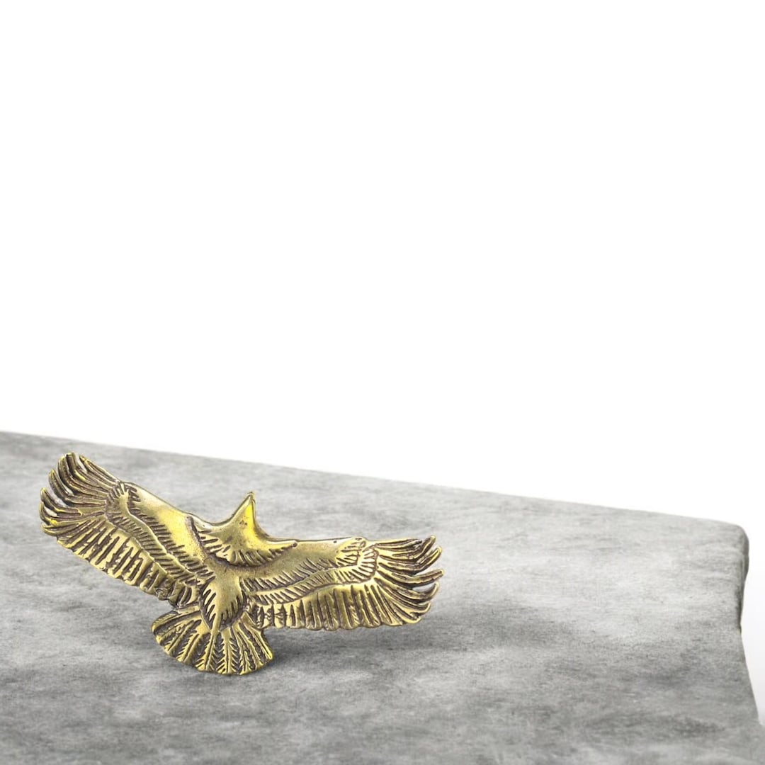 Brass Feng Shui Fortune Eagle Statue - Unique Home Office Decor, Symbol ...
