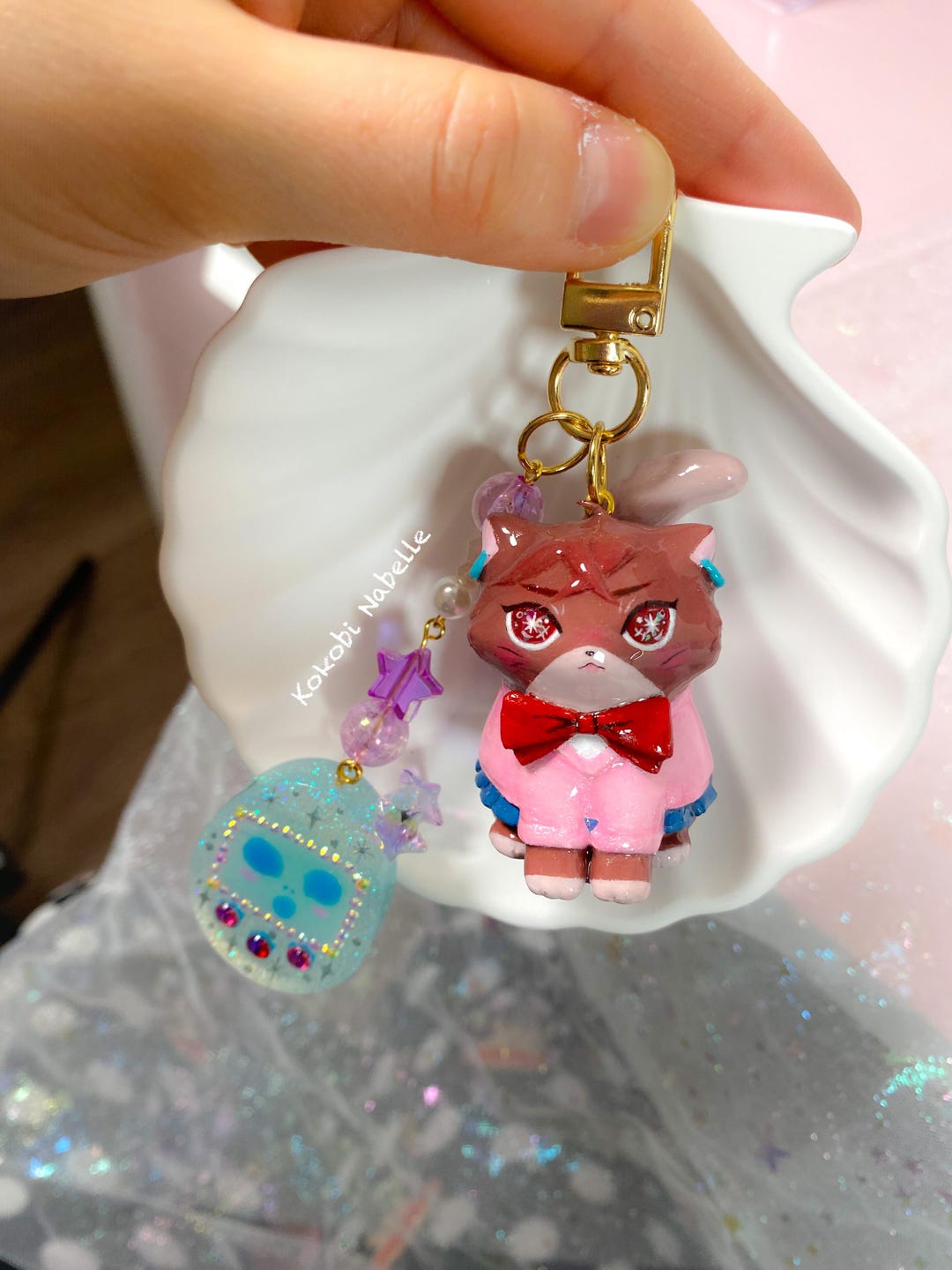 Keychain of Valorant Clove Valorant Figure Cute Keychain Clay Keychain ...