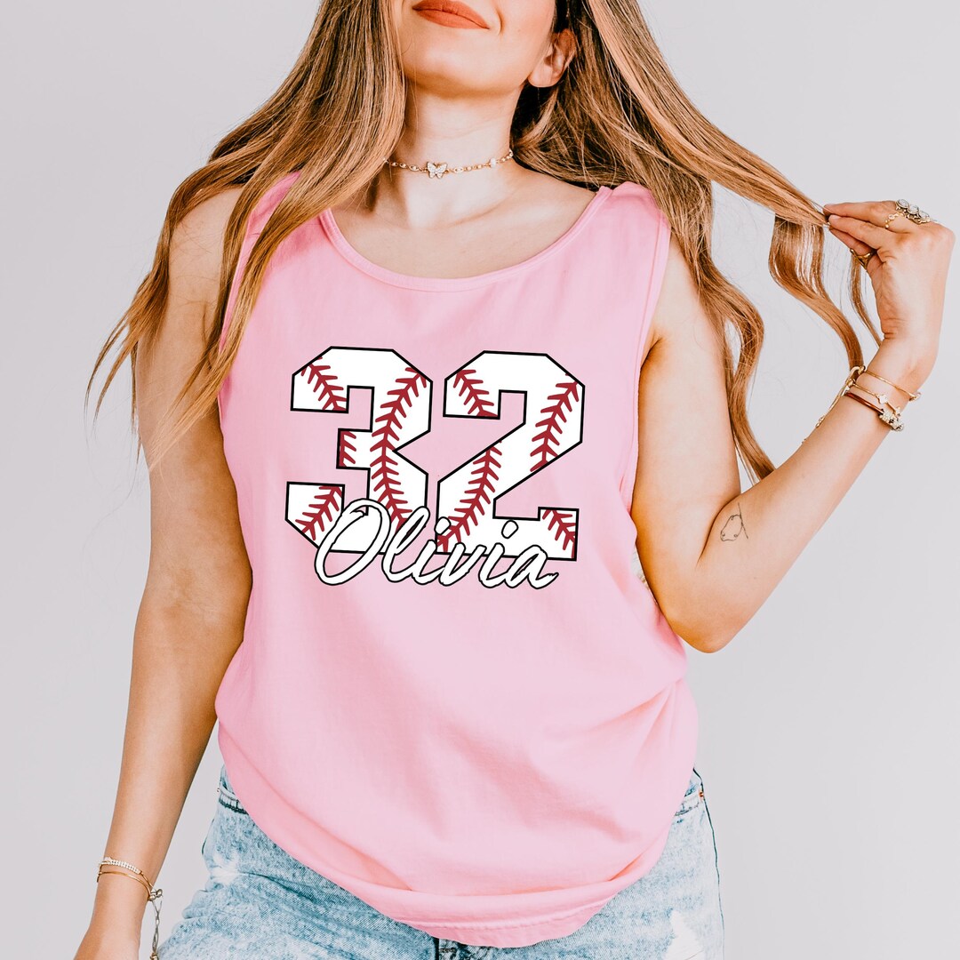Personalized Baseball Tank, Custom Baseball Number Tank Top, Baseball ...