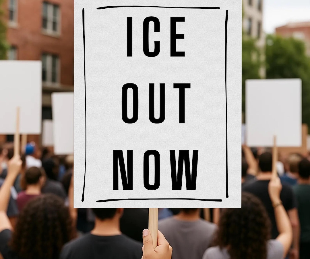 ICE Out Now Protest Sign, Anti Ice Outdoor Sign, Stop ICE Terror March ...