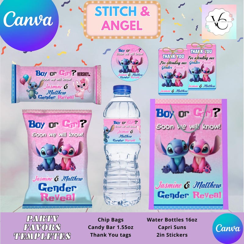 Stitch Gender Chip Bag - Etsy