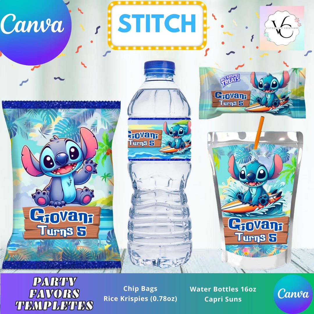 Party Labels - Stitch-4 Party Favor Labels - Digital Download- PDF ...