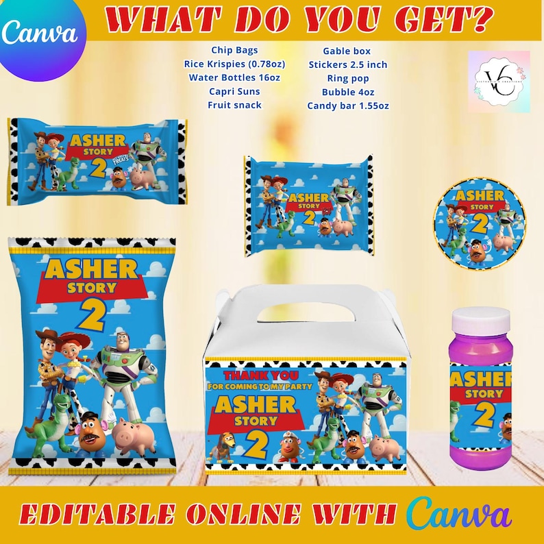 Party Labels - Toy Story - 10 Party Favor Labels - Digital Download ...