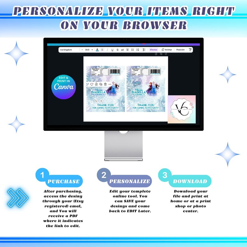 Frozen - Rice Krispies Treats Template, EDIT Yourself in CANVA - Etsy