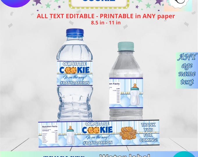 Cookie Monster Baby Shower Water Bottle Labels - Baby Shower Party ...