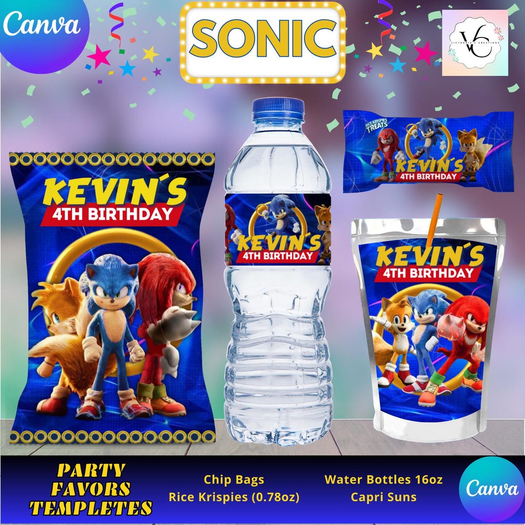 Party Labels - Sonic - 4 Party Favor Labels - Digital Download- PDF ...