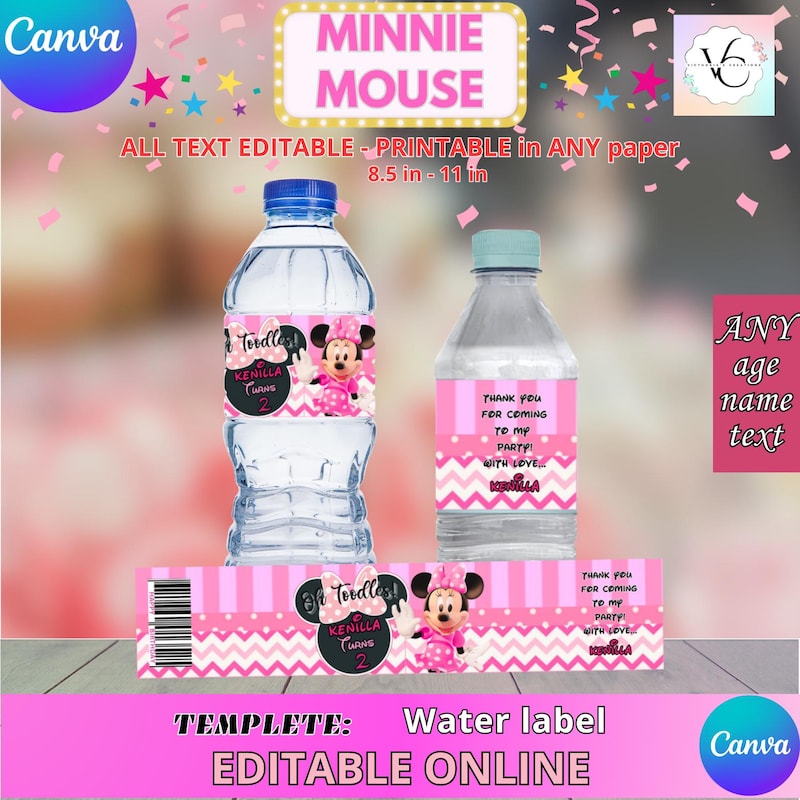 Minnie Mouse Labels - Etsy