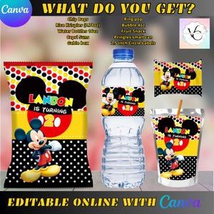 Party Labels - Mickey Mouse Red - 10 Party Favor Labels - Digital ...