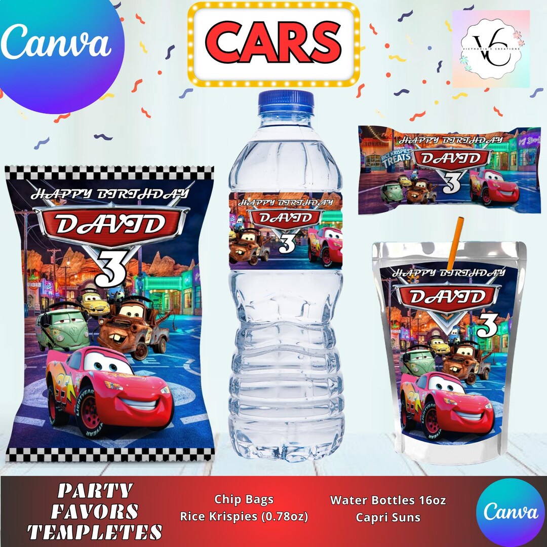 Party Labels - CARS - 4 Party Favor Labels - Digital Download- PDF ...