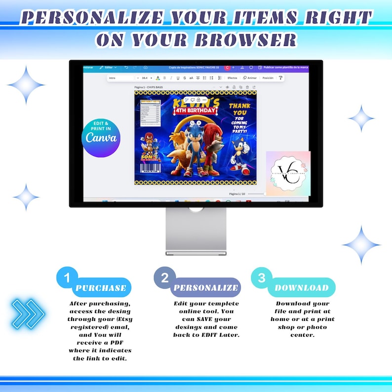 Party Labels - Sonic - 10 Party Favor Labels - Digital Download- PDF ...