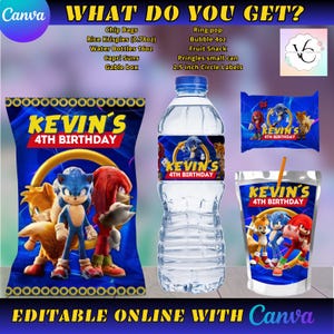 Party Labels - Sonic - 10 Party Favor Labels - Digital Download- PDF ...