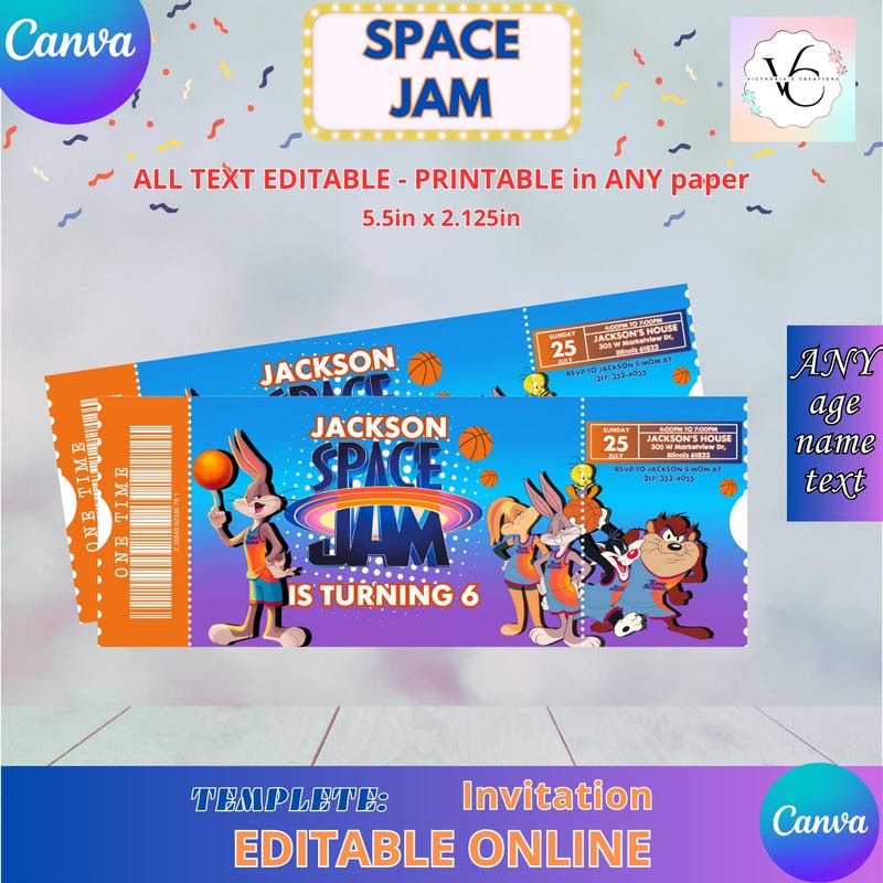 Canva Space Jam - Etsy UK
