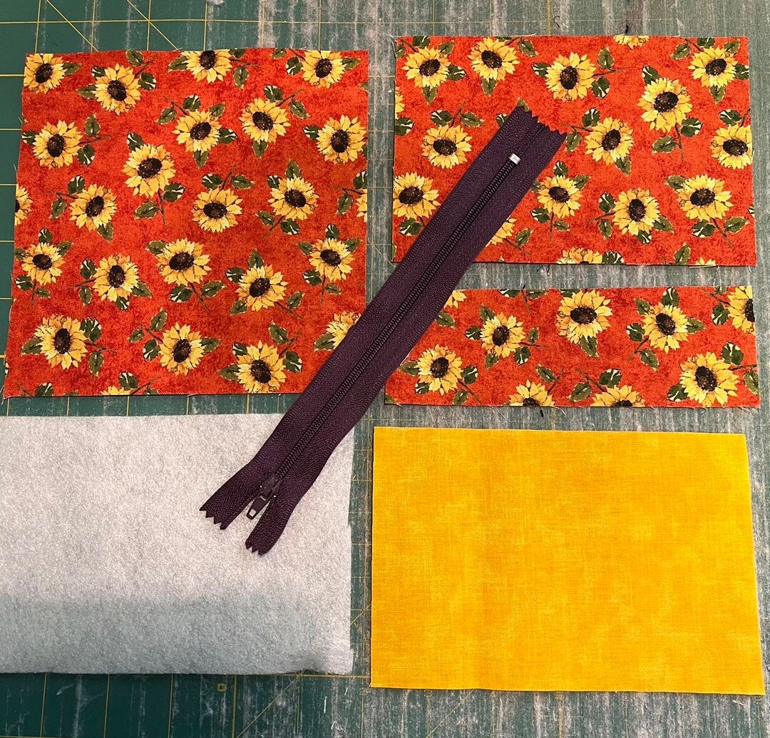 Beginner Sewing Kit Project- Zipper Pouch - Rusty Sunflowers - Etsy