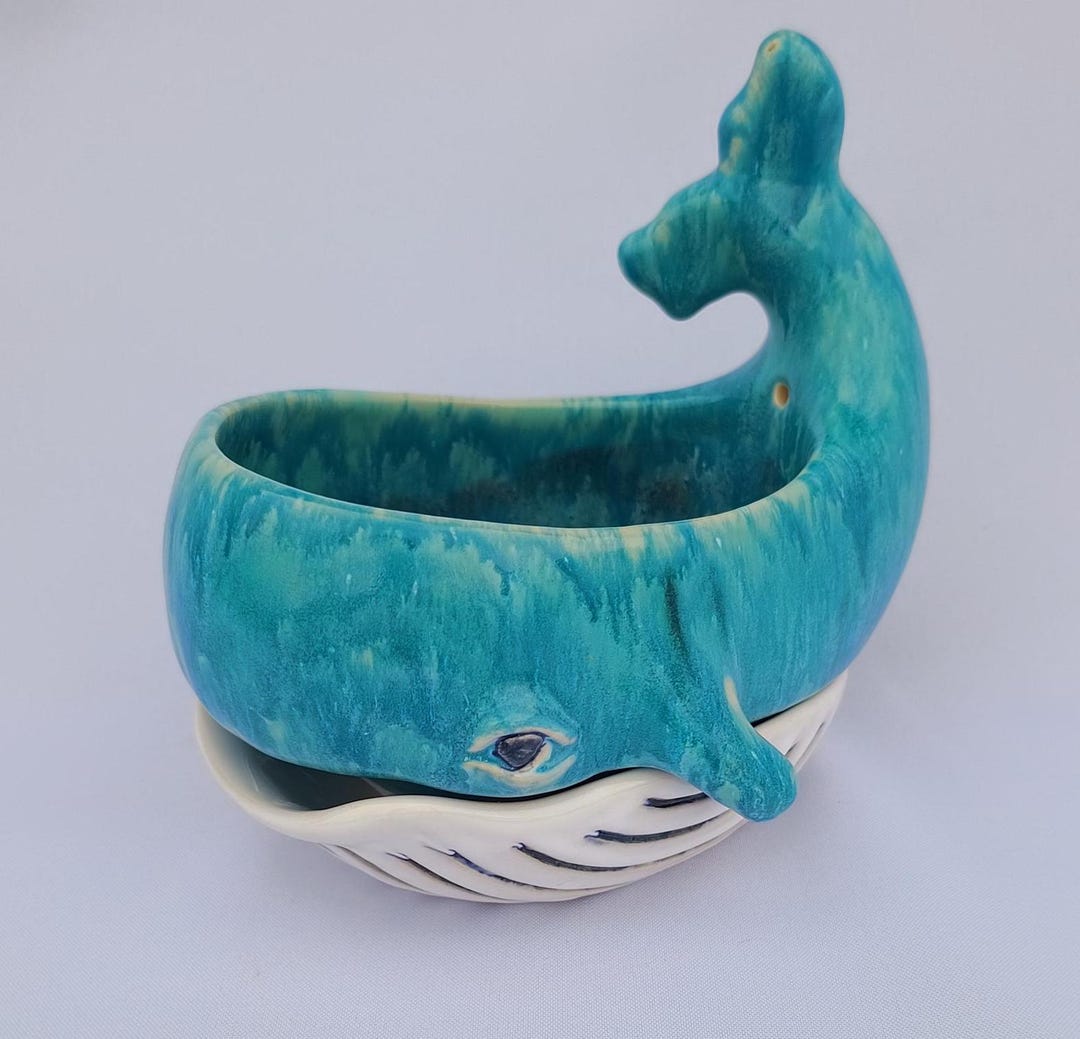 Small Whale Planter in Ceramic - Ocean Theme Succulent Pot - Etsy