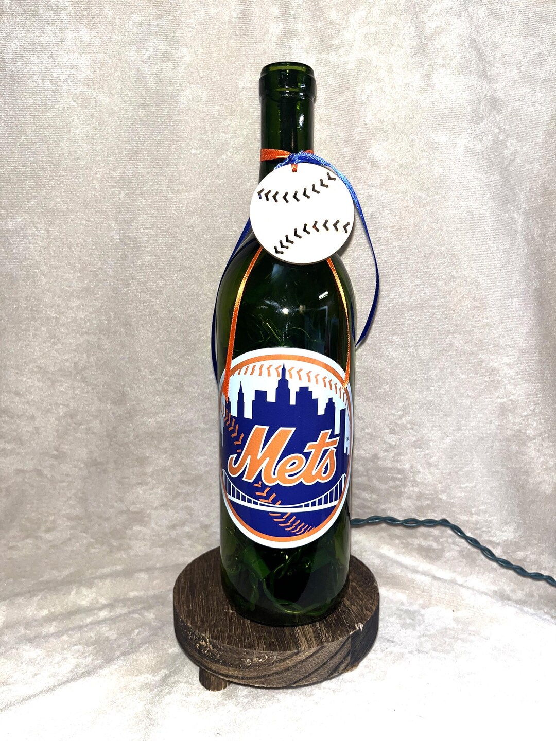 New York Mets Lighted Wine Bottle - Etsy