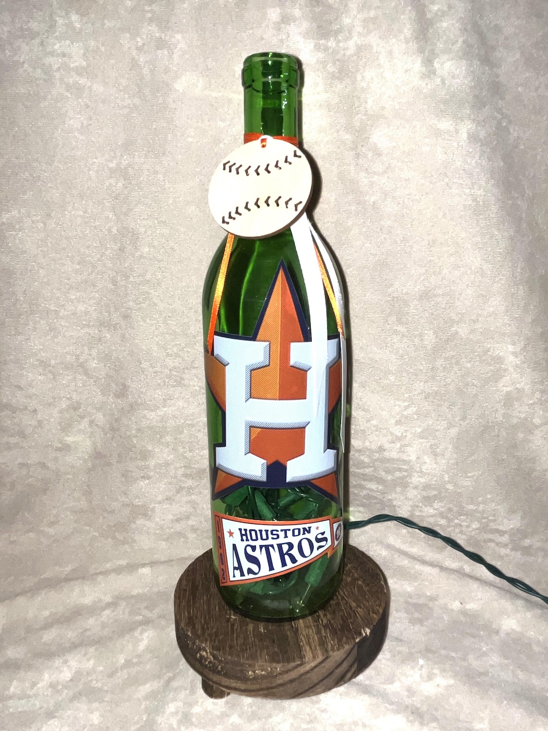 Houston Astros Lighted Wine Bottle - Etsy
