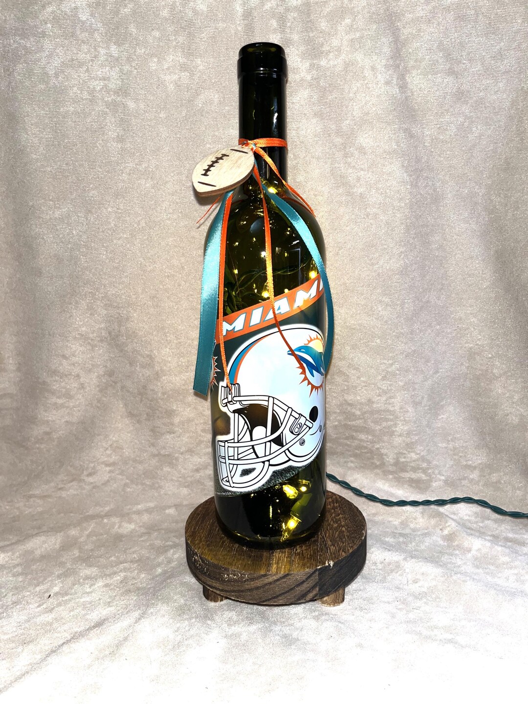 Miami Dolphins Lighted Wine Bottle - Etsy