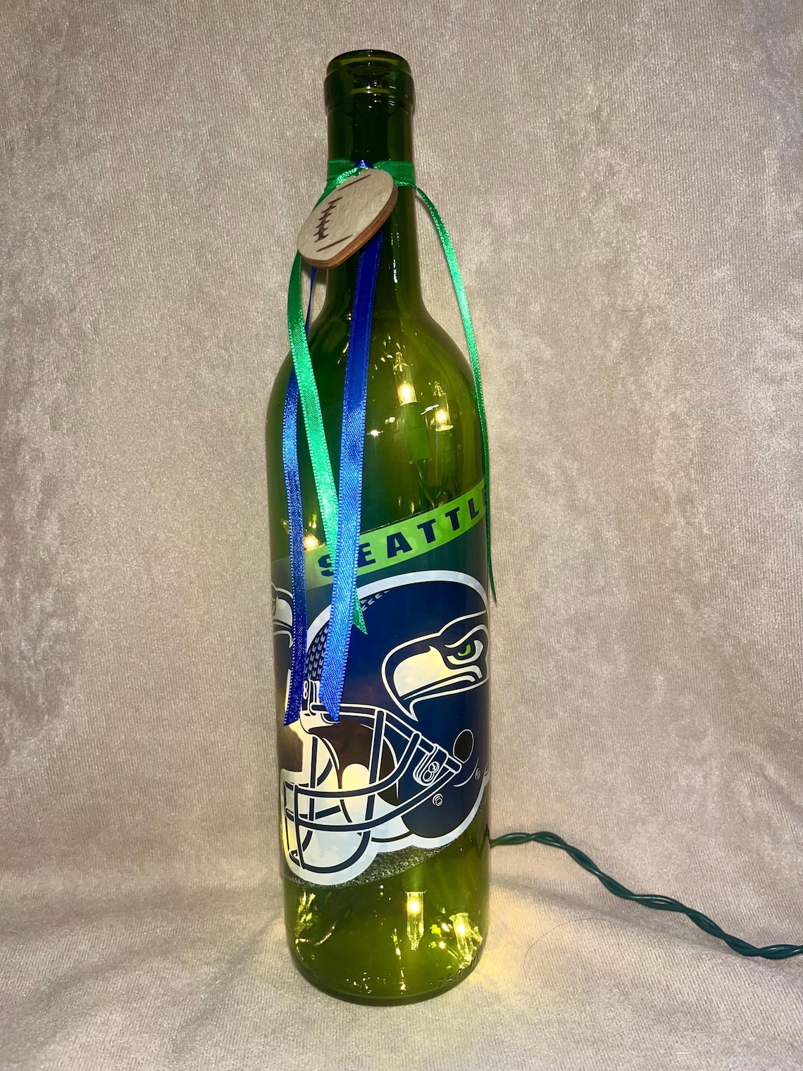 Seattle Seahawks Lighted Wine Bottle - Etsy