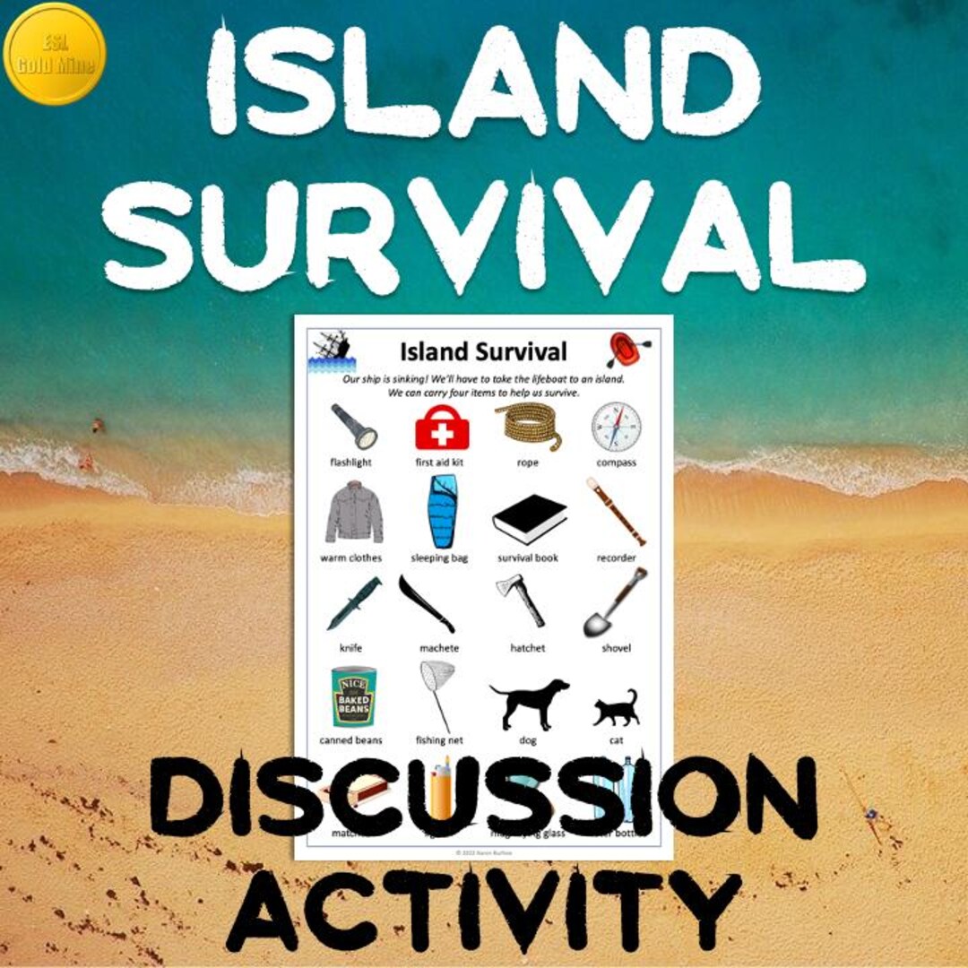 ESL Island Survival Items Worksheet Activity - Etsy