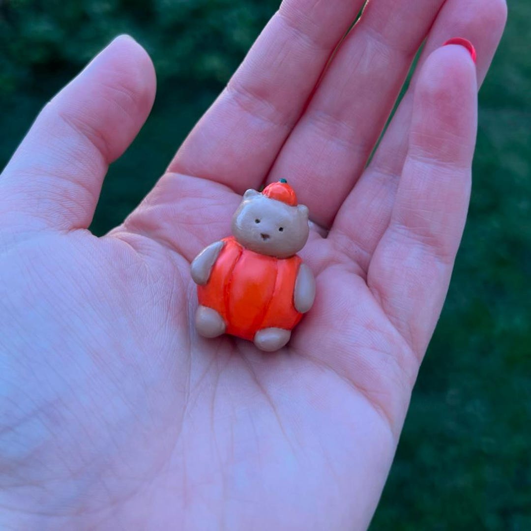 Miniature Pumpkin Teddy Bear / Jellycat Inspired Bartholomew / Handmade ...