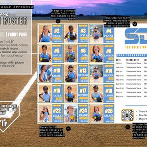 Personalized Sports Team Roster Design | Tailored Canva Template for ...