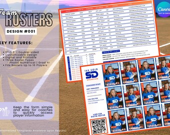 Travel Ball Roster | Customizable | Canva Template - Etsy