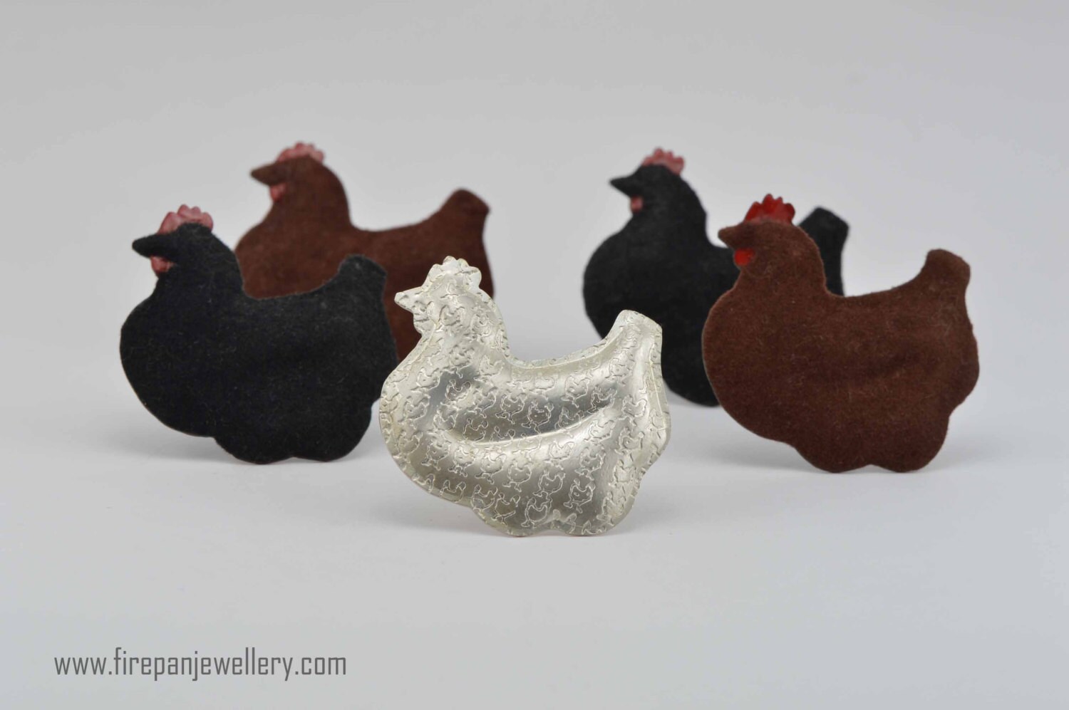 Black Chicken Brooch, Hen, Pin, Battery Hen, Flocked Copper, Unique ...