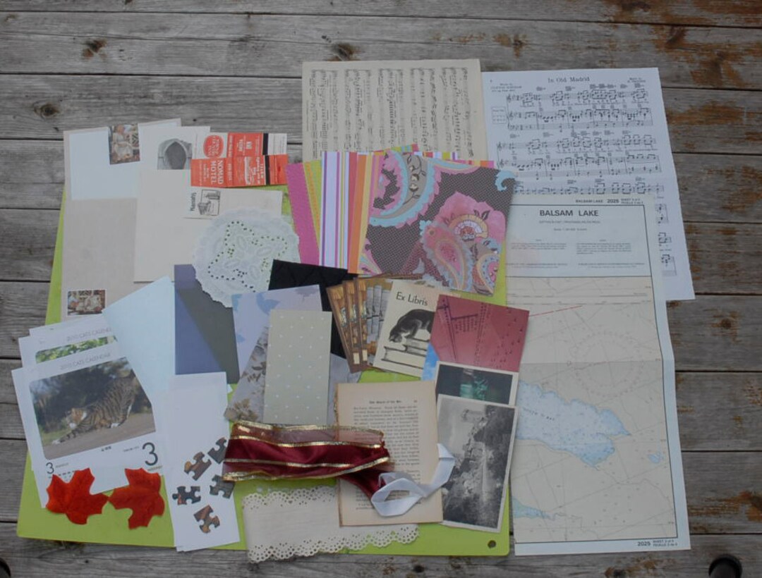 Paper + Other Ephemera Pack - 60 Pieces - Destash - Etsy